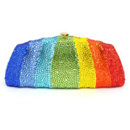 Rainbow Color Evening Bag Designer Crystal Bridal Clutch Purse