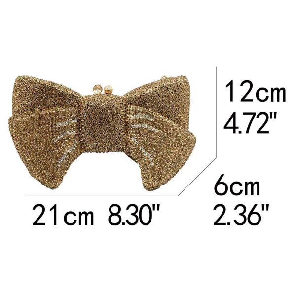 Bow Crystal Clutch Rhinestone Bridal Purse Evening Bag