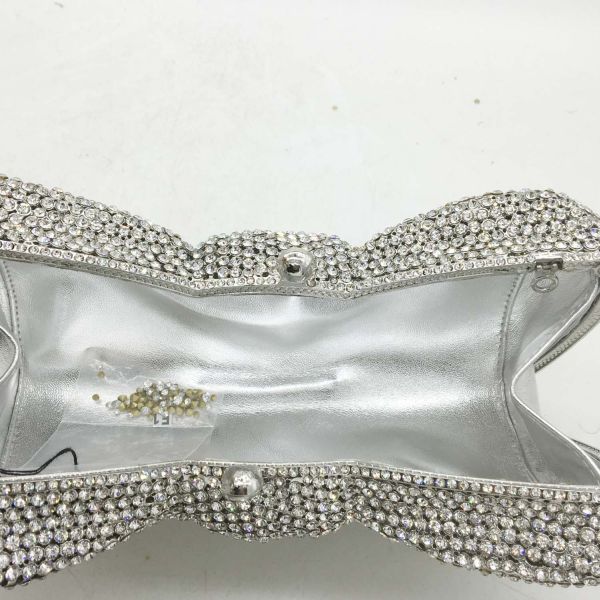 Bow Crystal Clutch Rhinestone Bridal Purse Evening Bag