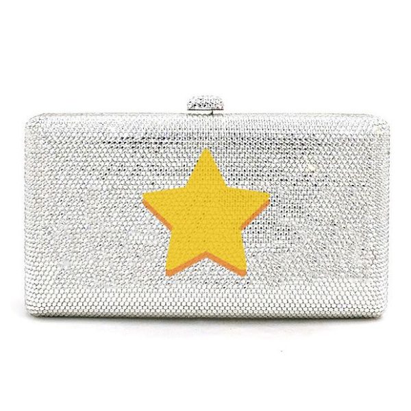 Star Shooting Star Crystal Clutch Bag Rhinestone Silver Bridal Evening ...